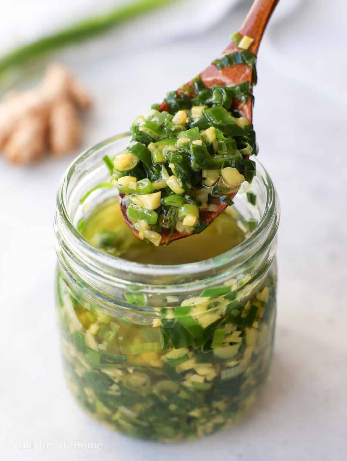 Easy 10-minute Ginger Scallion Sauce - Christie at Home