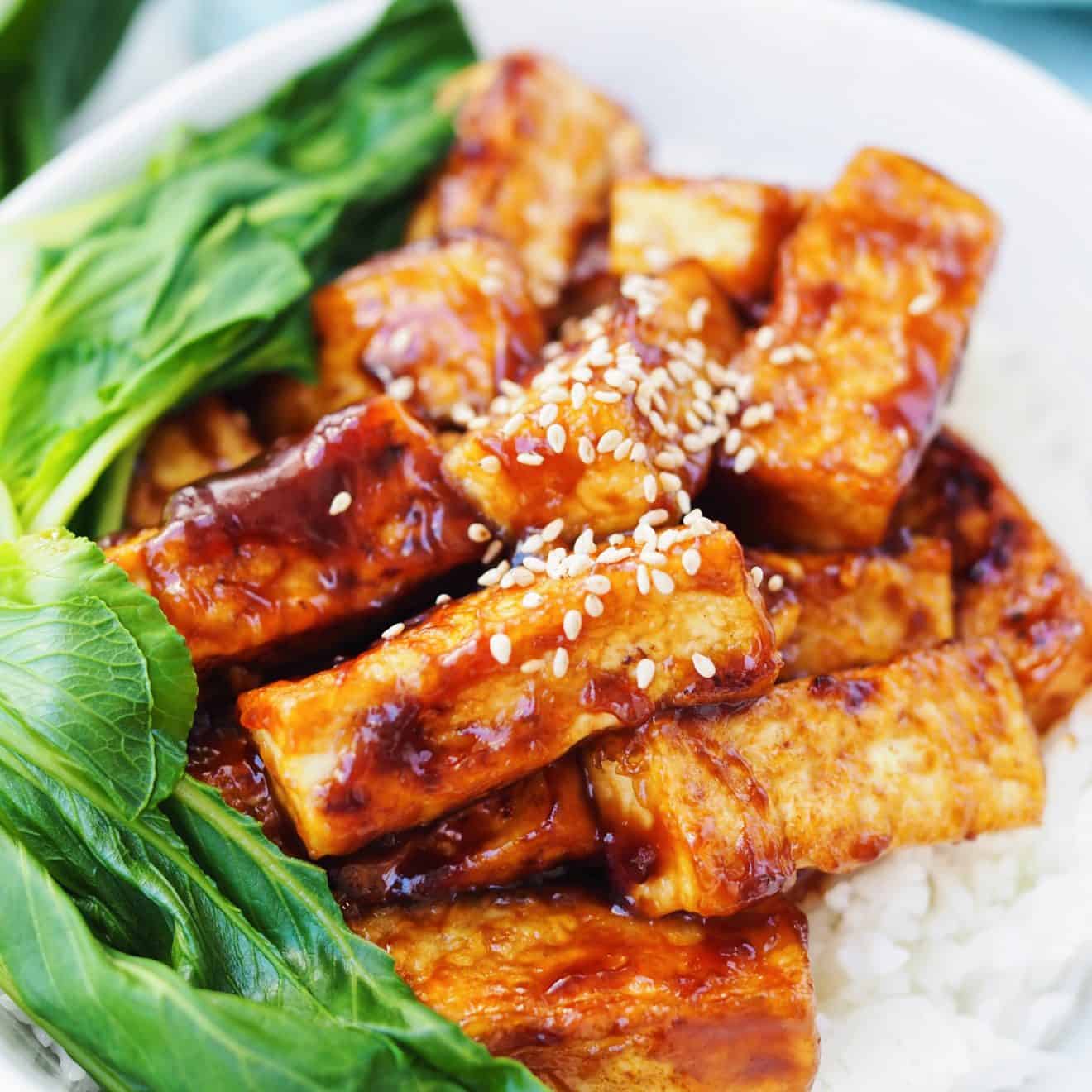 Quick & Easy Sweet and Sticky Tofu - Christie at Home