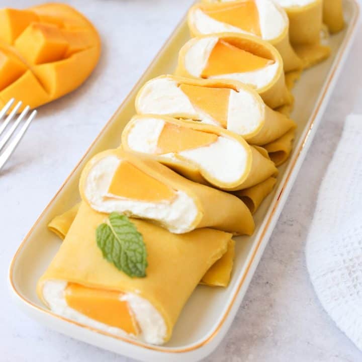 Easy Hong Kong Style Mango Pancake - Christie at Home