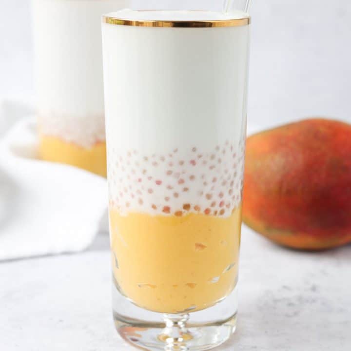 Quick & Easy Mango Sago Coconut Drink - Christie at Home