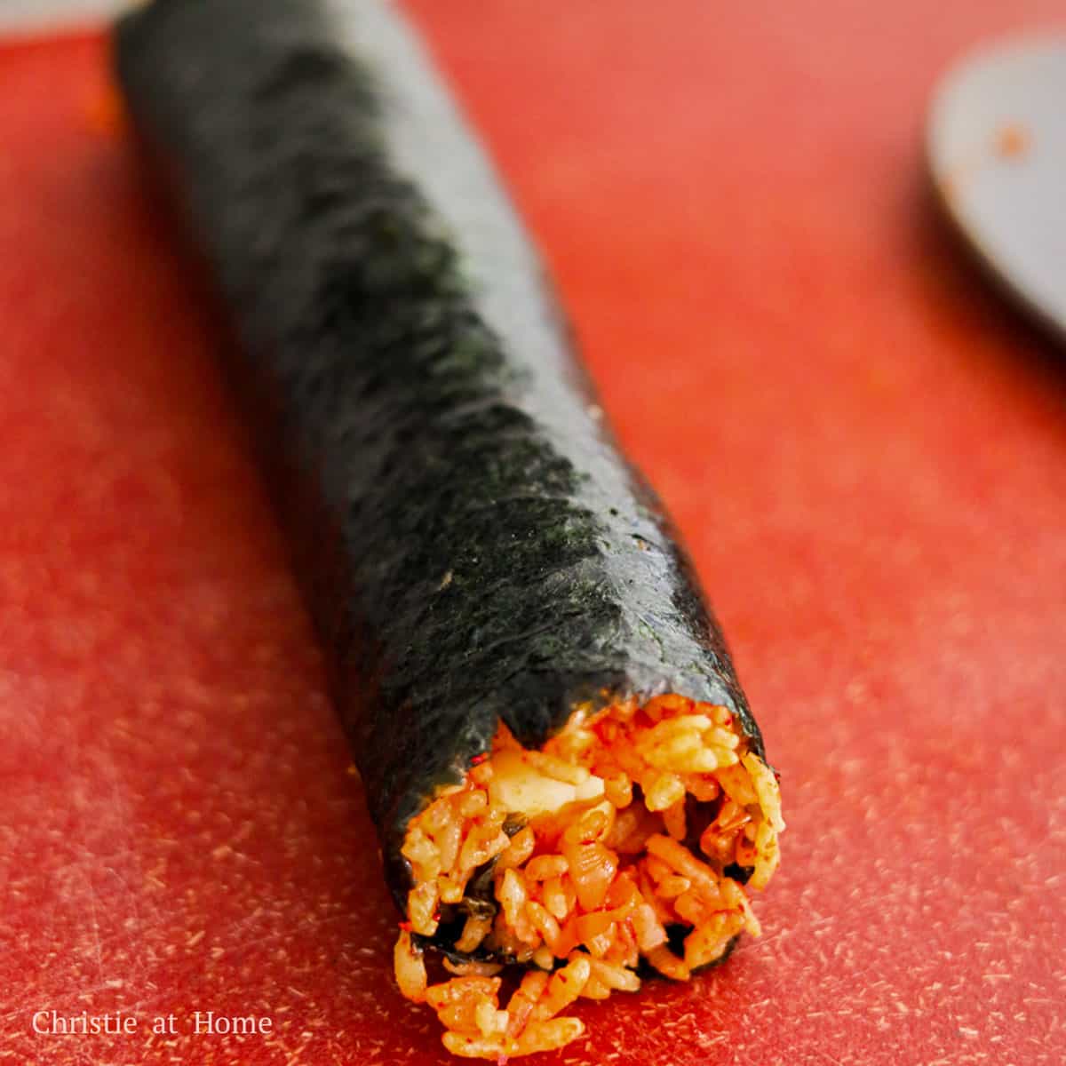 Easy & Simple Cheese Kimchi Kimbap - Christie at Home