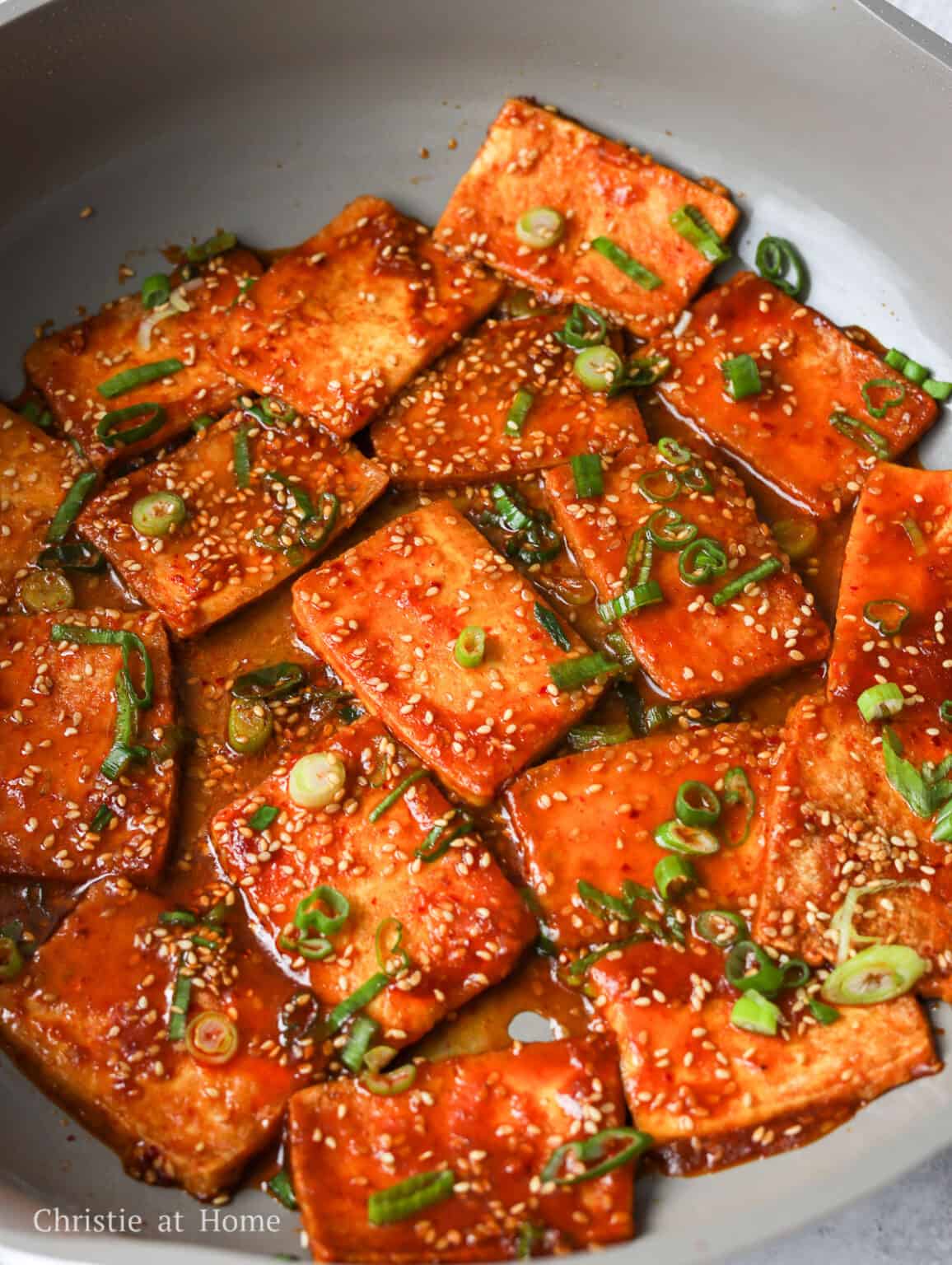 Easy 30-min. Spicy Gochujang Tofu (Pan-Fried)