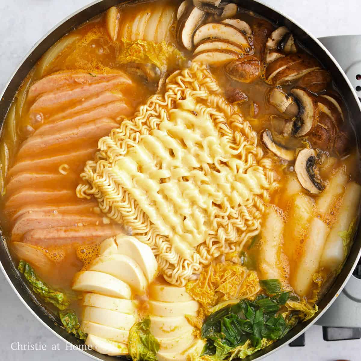 Quick & Easy Budae Jjigae (Army Stew) - Christie at Home
