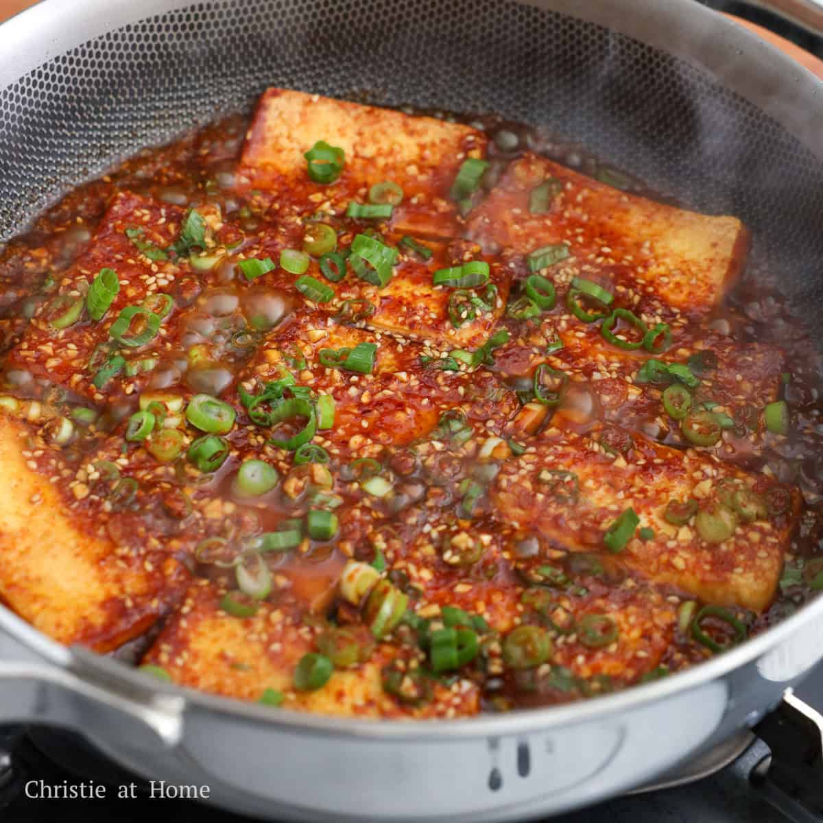 Easy 20-minute Korean Braised Tofu - Christie at Home